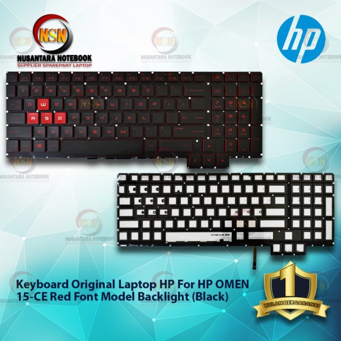 Original HP Keyboard For OMEN 15-CE Red Font Backlight Model (Black ...