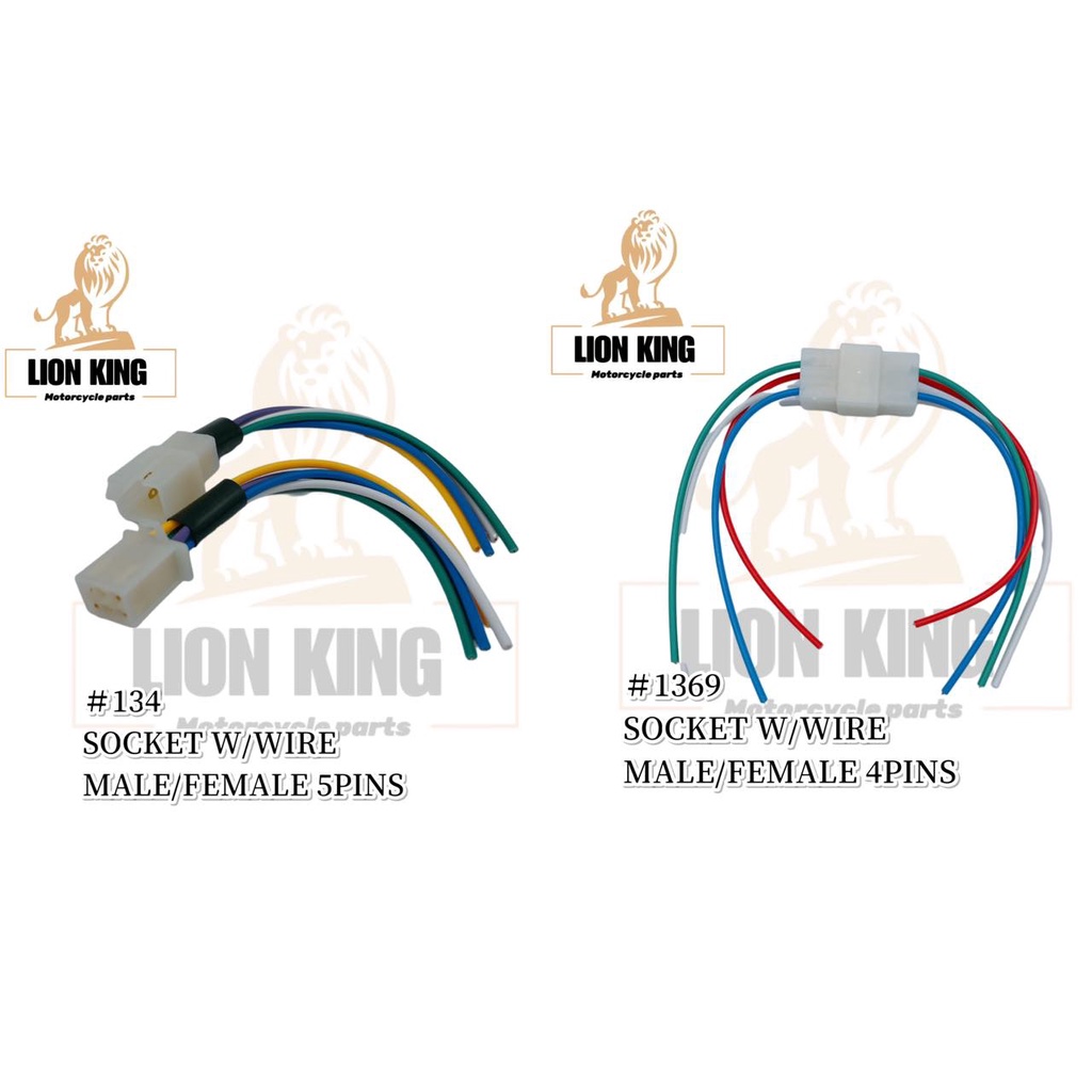 Motorcycle Parts SOCKET W/WIRE MALE/ FEMALE 5PINS 4PINS | Shopee ...