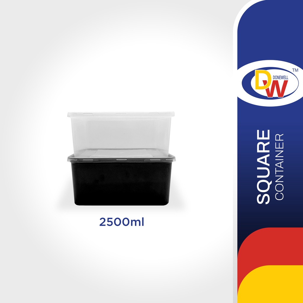 [PROMO] Donewell Square Microwavable Food Container 2500, 3000, 4000 ...
