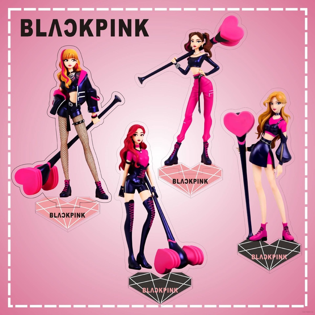 ST1 Blackpink Figure Acrylic Board Model Toys Plate Holder Cartoon Lisa ...
