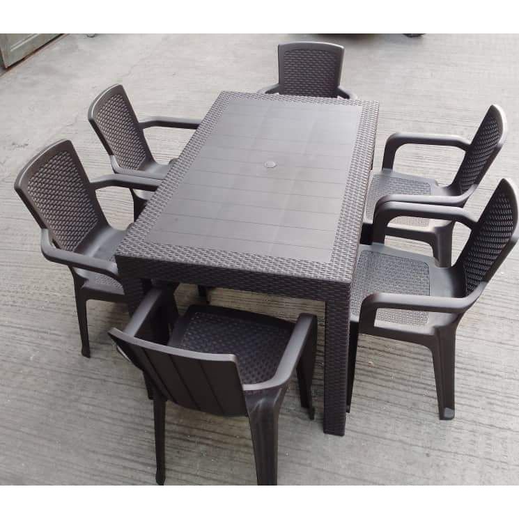 6 SEATERS DINNING TABLE RECTANGULAR RATTAN DESIGN "30x48" (TABLE ONLY) | Shopee Philippines