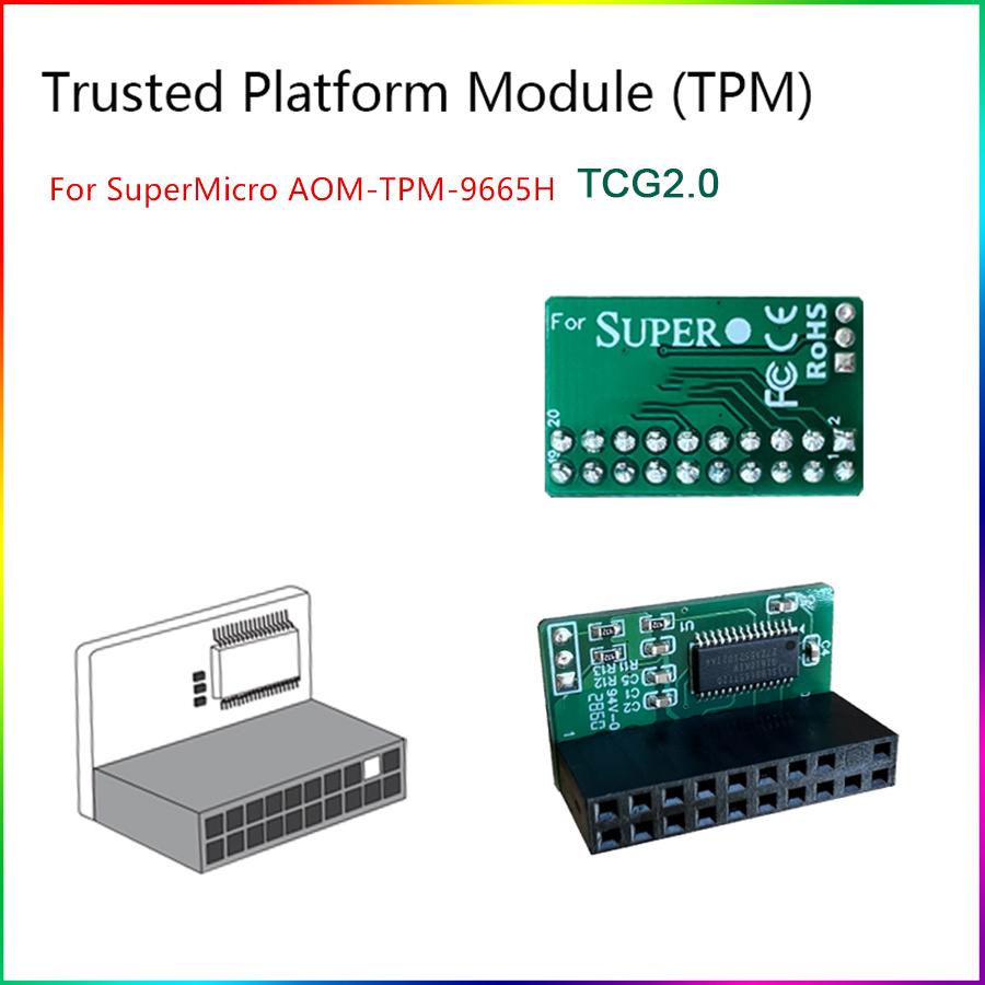 20Pin TPM 2.0 Module Trusted Platform For SuperMicro AOM-TPM-9665H TCG ...