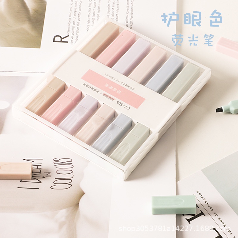 Morandi Color Series Soft Tip Highlighter 6color 6pcs | Shopee Philippines