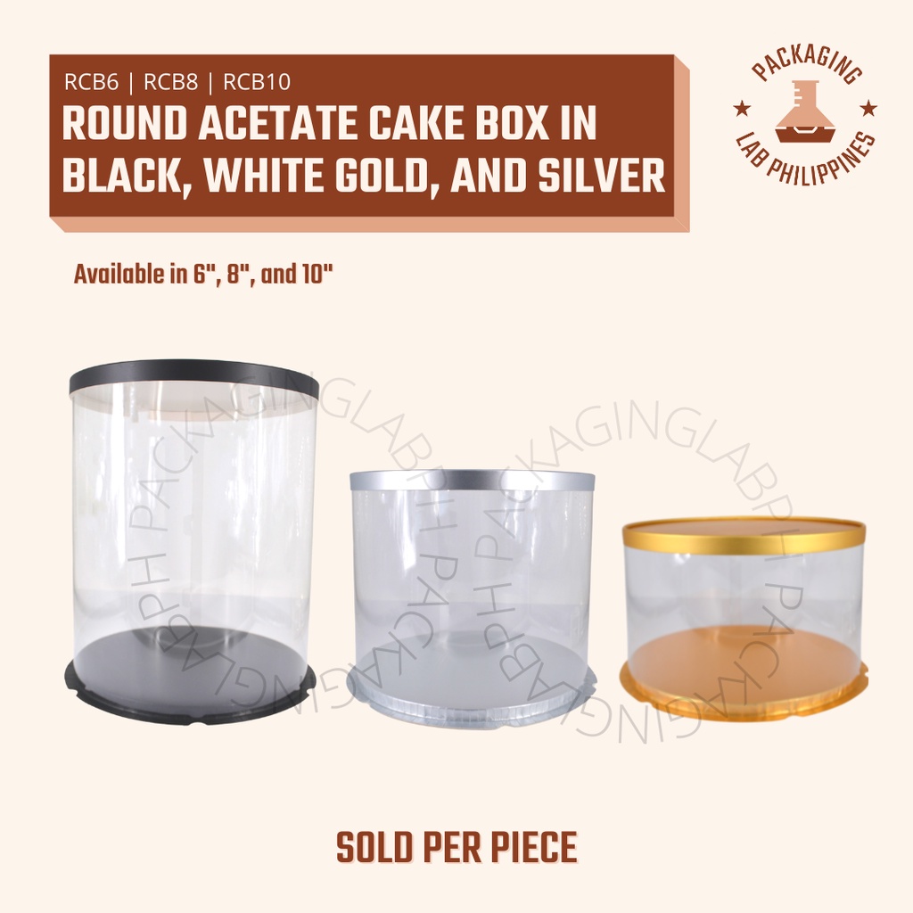Round Acetate Cake Box - for Pastries & Multilayered cakes | Shopee ...