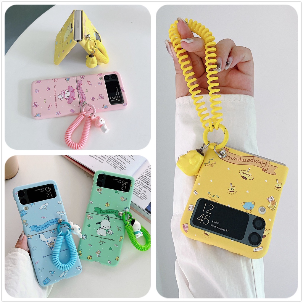 Z Flip 3 4 5G Sanrio Cute Cartoon Phone Case with Strap, Pochacco ...