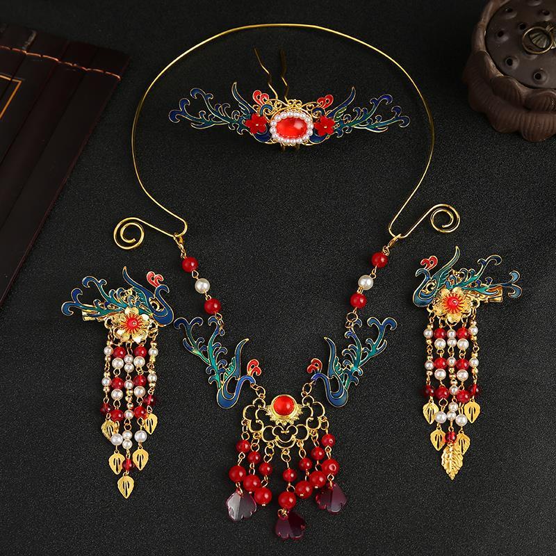 Yan Hanfu Hair Accessories Antique Crown Clip Side Yingluo Collar Ming ...