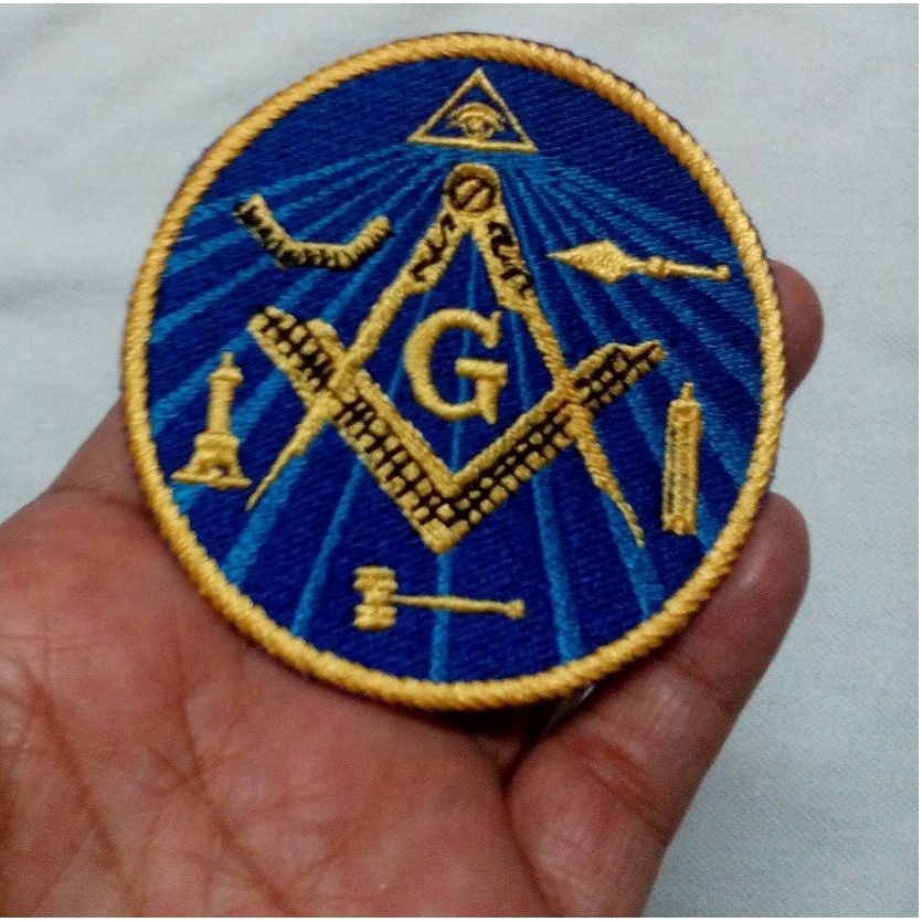 MS22102 freemason mason freemasonry tool logo symbol patch embroidery 2 ...