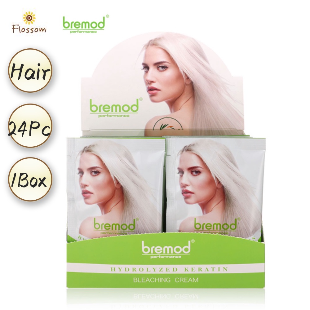 24Pcs Bremod Hair Color Hydrolyzed Keratin Fast Fading Bleaching Cream 50g*24 1Box | Shopee ...