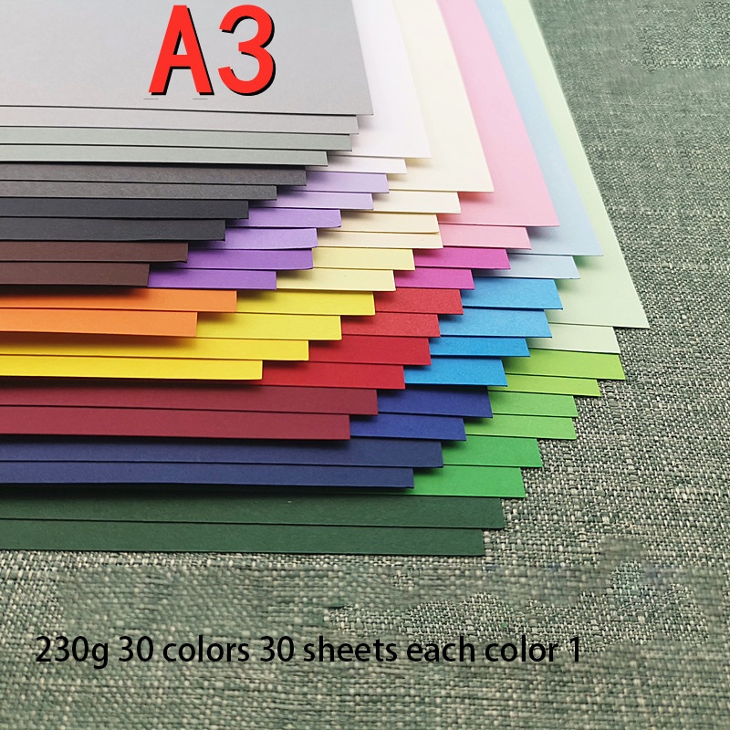 A3 Size 230g Color Card Cardboard 30 Colors Creative Art DIY | Shopee Philippines