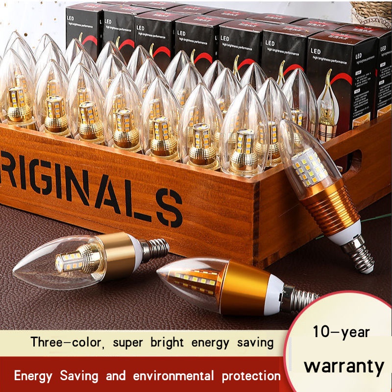 led Bulb e27 Large Screw e14 Energy-Saving Super Bright Pointed White ...