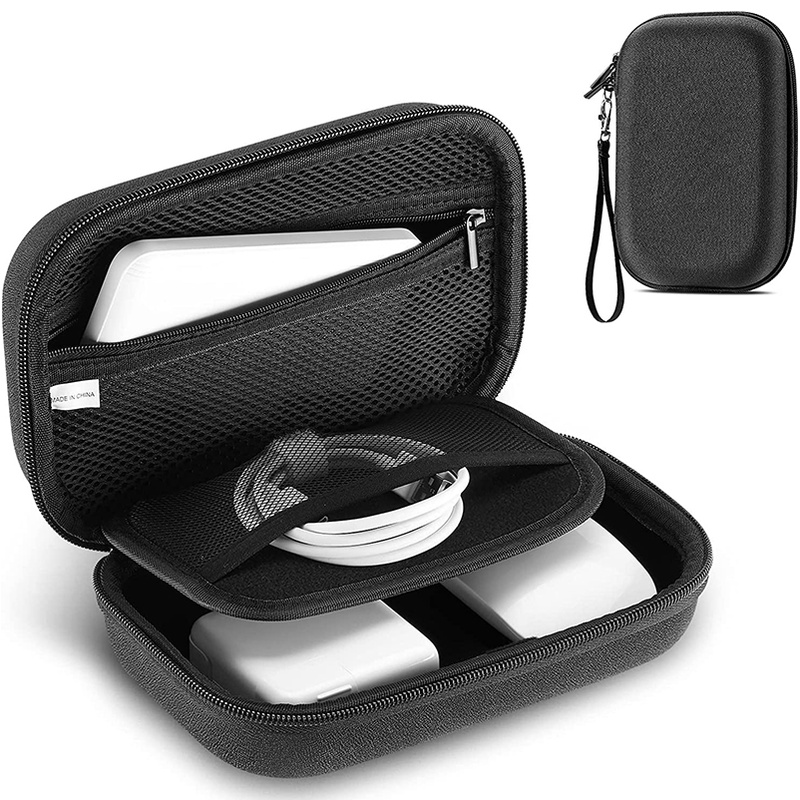 Electronics Accessories Organizer Hard Carrying Case with Double Zipper ...