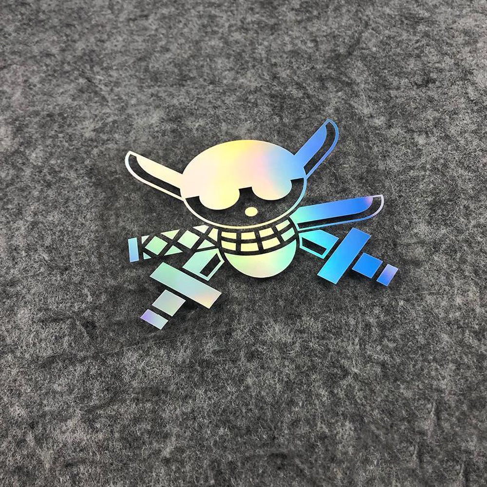 "One Piece" Zoro Skull Logo Reflective Motorcycle Sticker Automobile ...