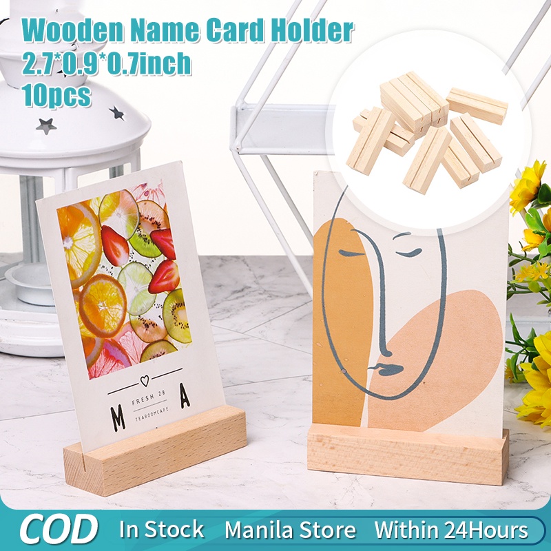 10Pcs Wood Place Card Holders Wooden Stands Signs Table Number Stands ...