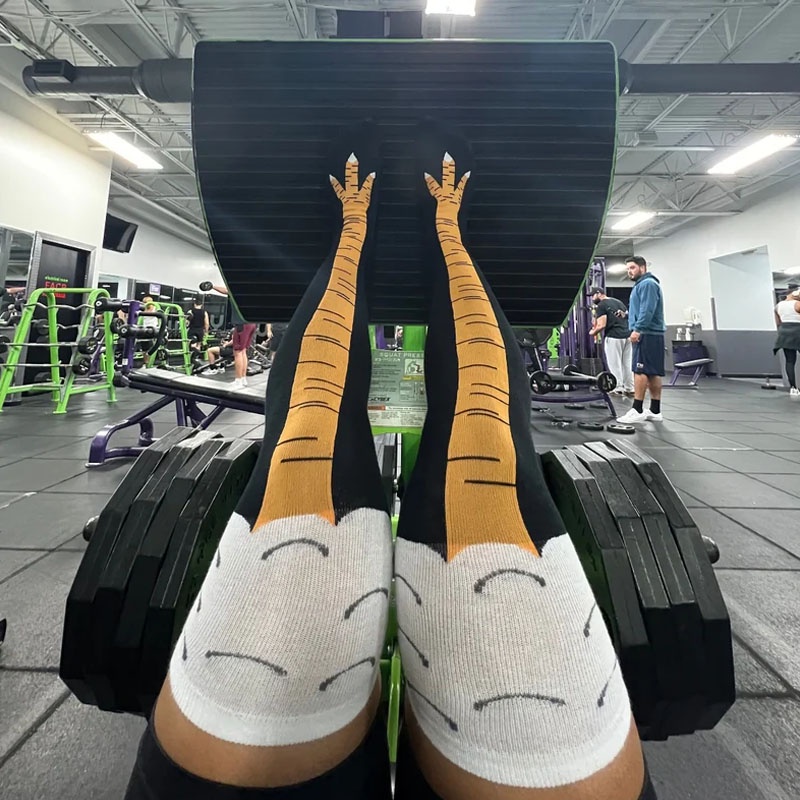 Chicken Legs Knee-High Socks White Elephant Gifts Adult Deadlift Gym ...