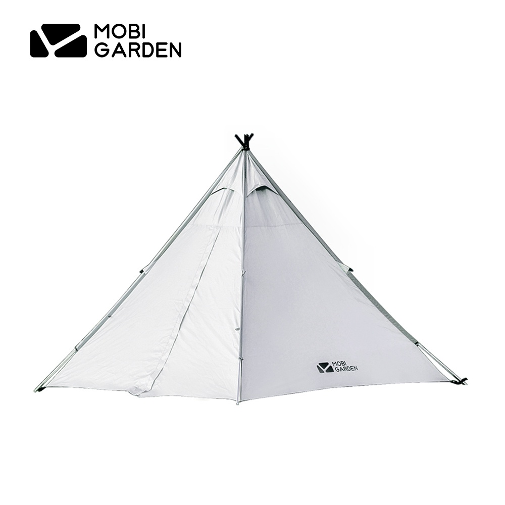 MOBI GARDEN Camping Cotton Pyramid Tent 2-3 Person Family Canvas Tent ...