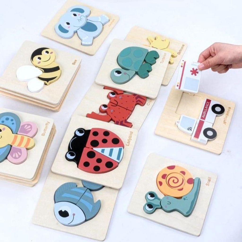 Kabi Four Puzzle Preschool Educational Shape Learning Animal Traffic ...