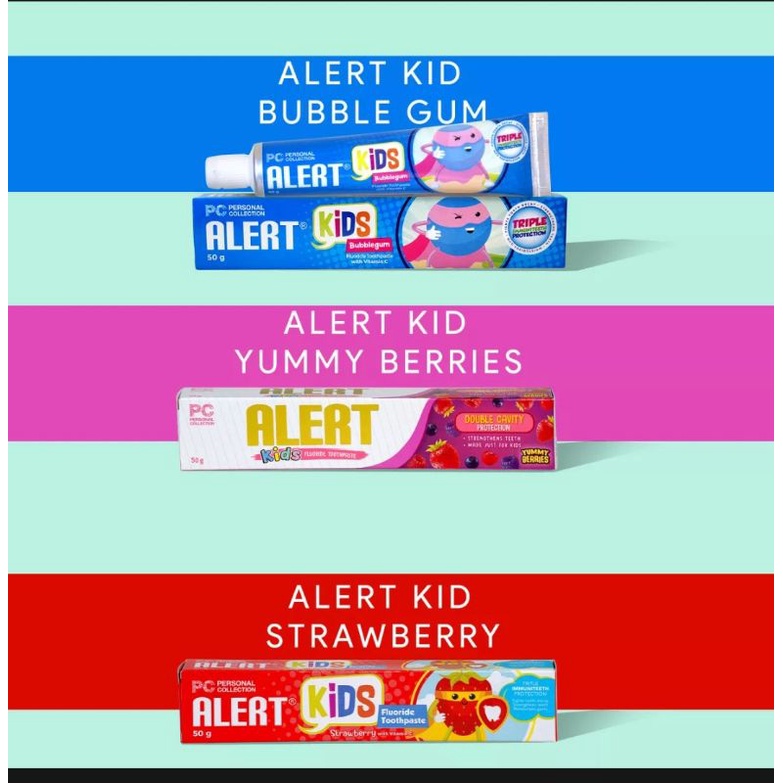 Original _Alert Kids Toothpaste (Yummy Berries, Strawberry, Bubble gum ...