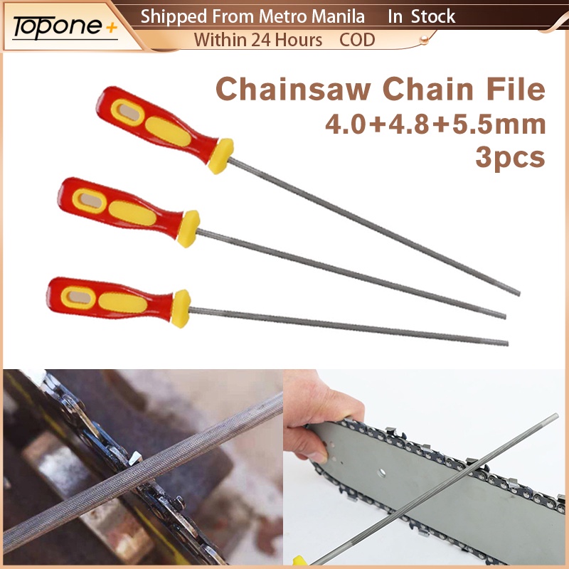 3PCS Chainsaw Chain File Carbon Steel Saw Chain Files Sharpener For ...