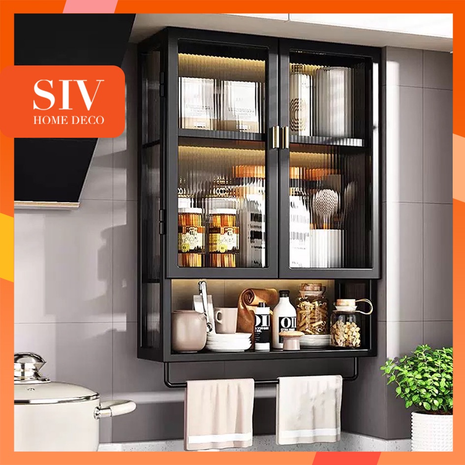 Siv Kitchen Bathroom Wall Hanging Cabinet Storage Rack Organizer Shelf ...
