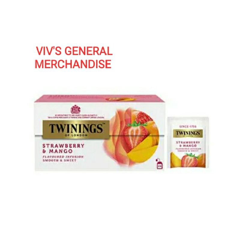 Twinings Strawberry and Mango Flavored Infusion ( 25 teabags ) | Shopee ...