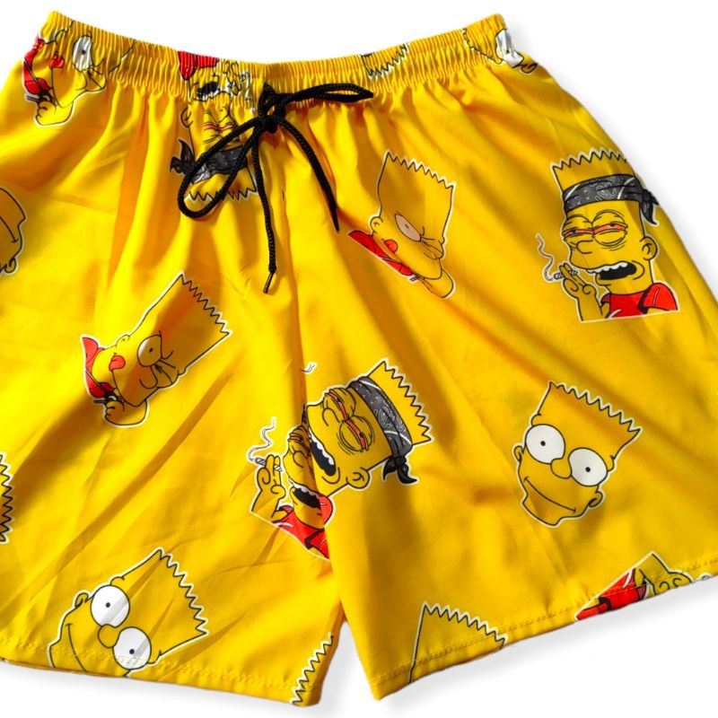 TASLAN SHORT BART PRINT SHORT FIT TO XL | Shopee Philippines