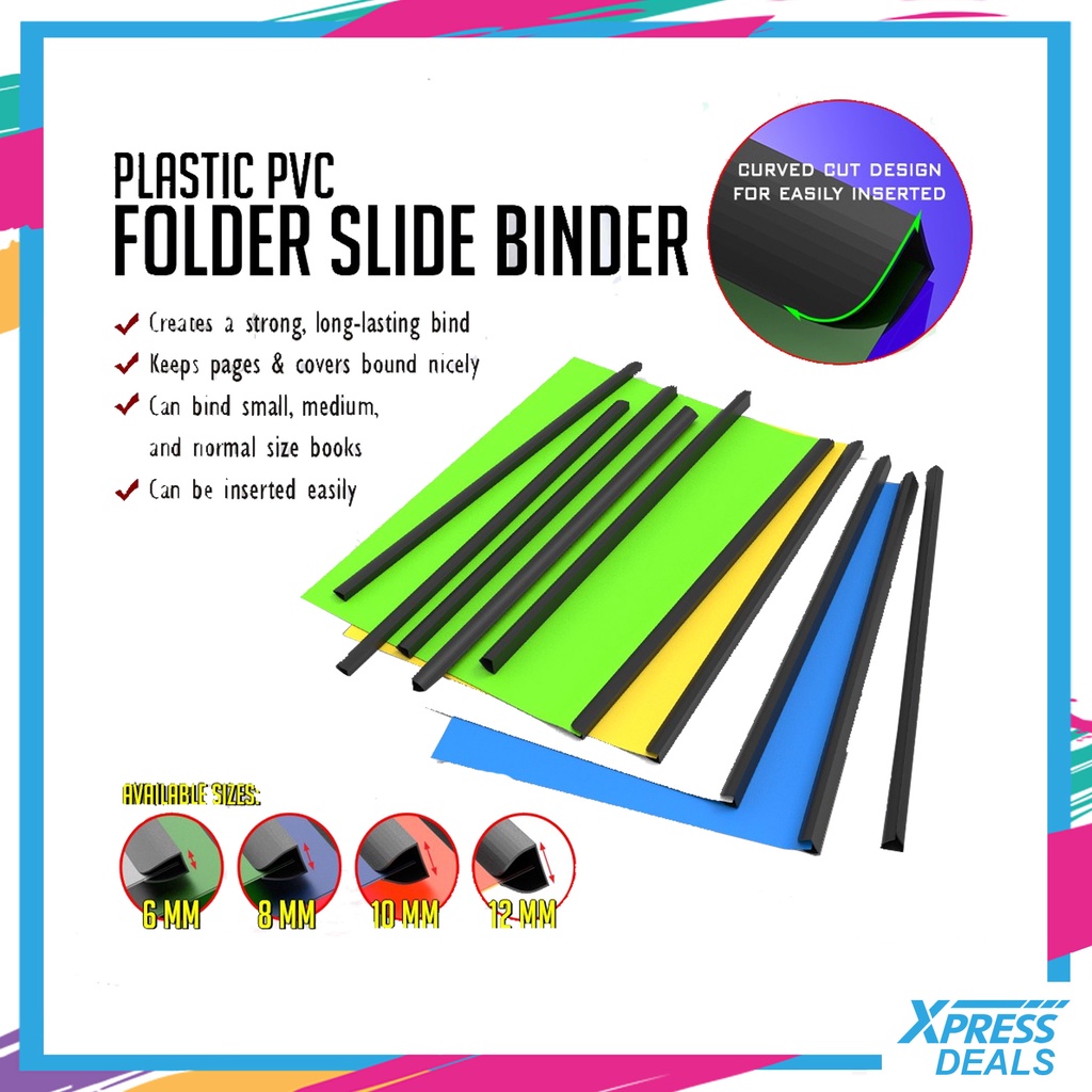 File Folder Plastic PVC Slide Binder A4 Size (100pcs/pack) | XPD ...