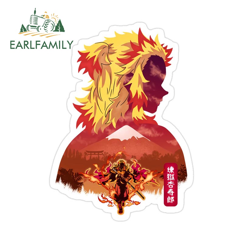 EARLFAMILY 13cm x 9.4cm for Demon Slayer Rengoku Kyoujurou Car Stickers ...