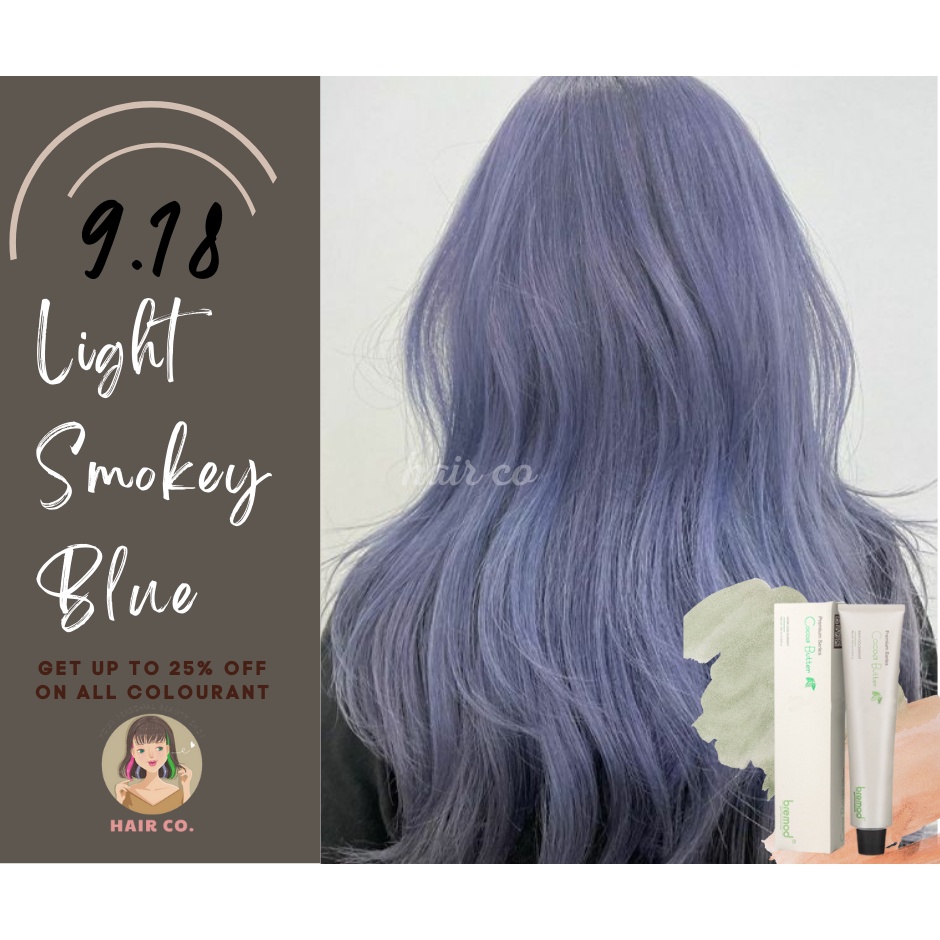 9.18 Light Smokey Blue Premium Hair Color Dye 100ml | Shopee Philippines