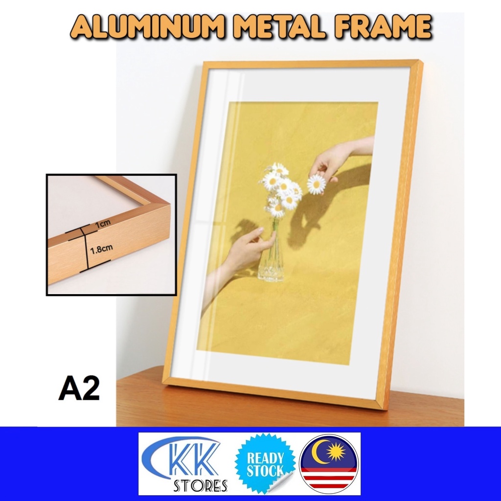 A2 Size Simple Aluminum Metal Wall Hanging Photo Frame | Shopee Philippines