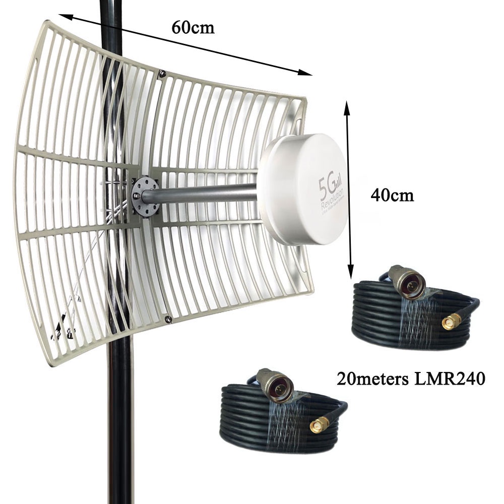 wifi LTE 4G 5G 6G mimo antena /parabolic grid antenna 2×30dbi 698 ...