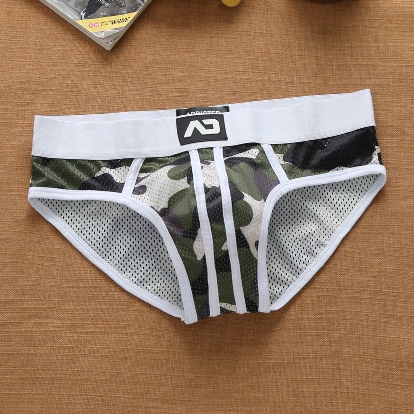 Addicted Men Camo Mesh Briefs Colorful Underwear Man Quality Camouflage ...