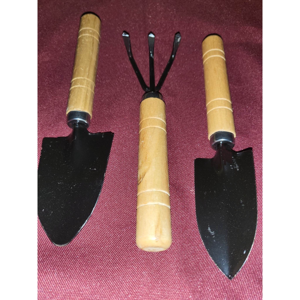 set of 3PCS HIGH QUALITY wooden & metal garden tools / P70 set / 1 rake ...