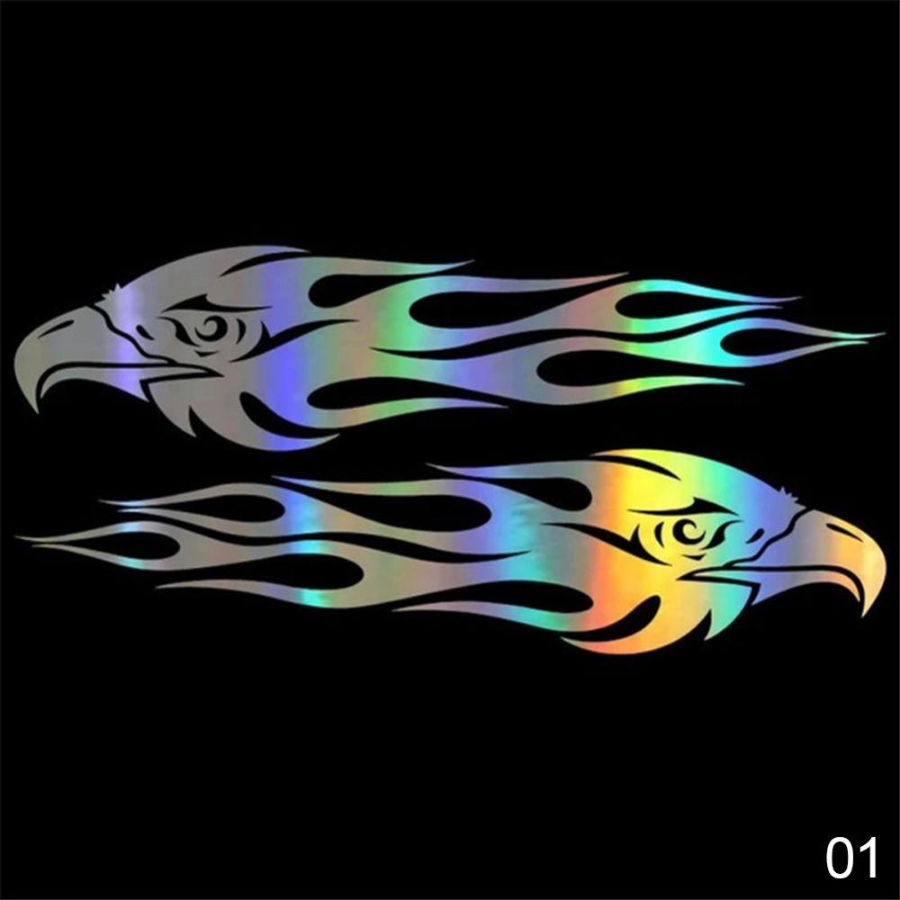 RE 2Pcs Car Sticker Pair Eagle Flames Decal Funny Sticker on Car Funny Stickers and Decals Vinyl ...