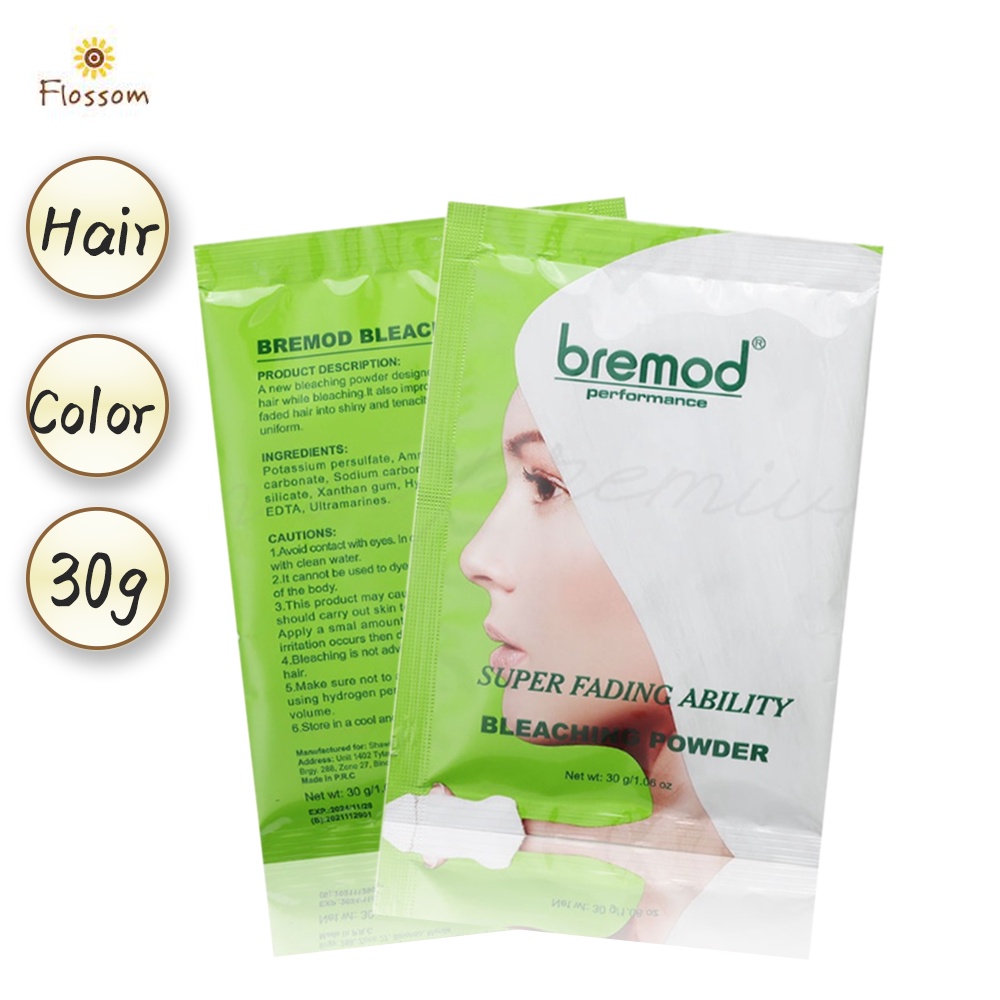 Bremod Super Fading Hair Color White Bleaching Powder 30g | Shopee ...
