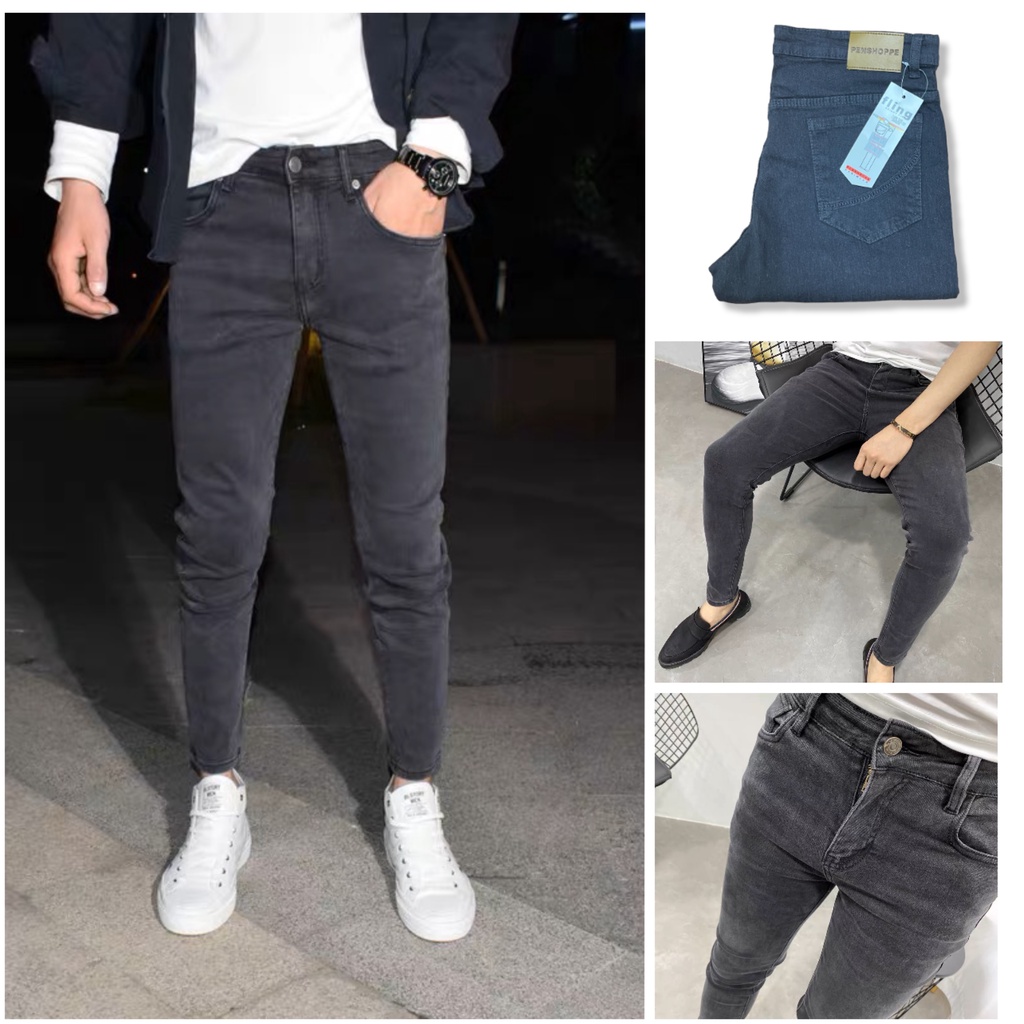 New Men's Fitted Maong Pants Thick Quality Skinny Jeans With Pockets ...