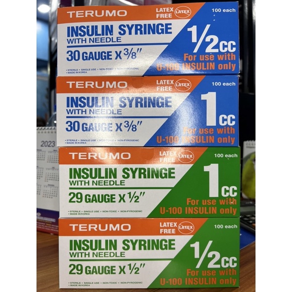 [ BOX ] Insulin Syringe TERUMO / INDOPLAS (G29x1/2 1/2cc/ml & 1cc/ml) (G30x3/8 1/2 cc & 1cc/ml ...