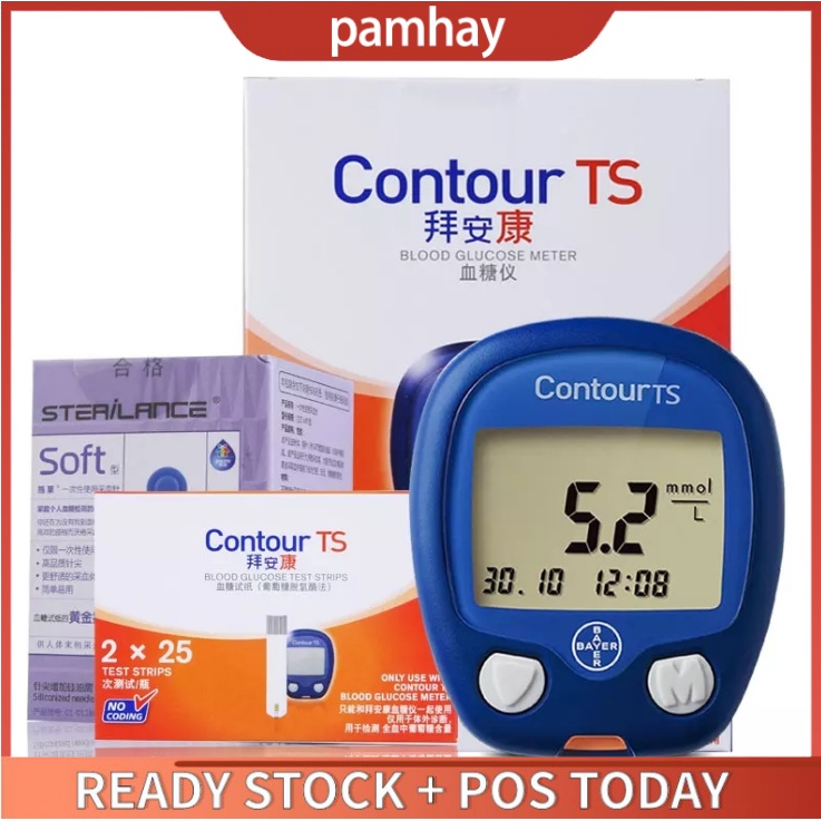 Glucometer Set：Bayer Contour TS Blood Glucose Monitoring System + 50pcs ...
