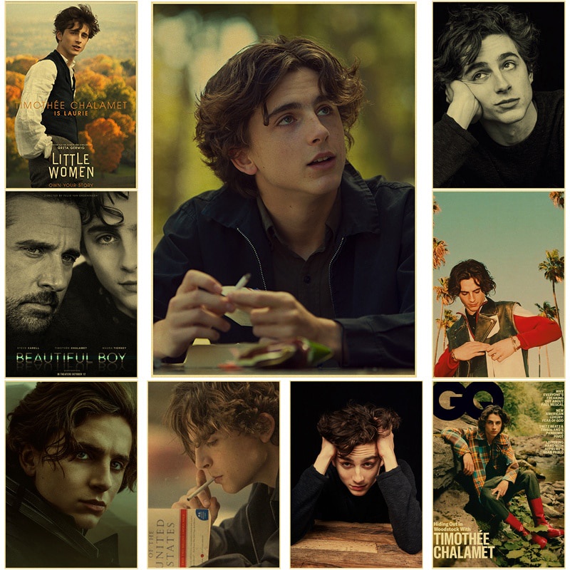 Timothee Chalamet Retro Poster Kraft Paper Prints and Posters Home Room ...
