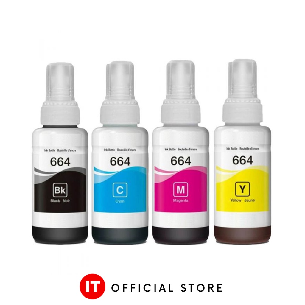 664 Epson Premium Compatible Dye Ink CIS CISS Refill T664 70ml (Cyan, Yellow, Magenta, Black ...