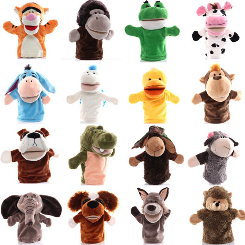 Story Animal Hand Puppet Cartoon Finger Plush Toys Educational Pretend ...