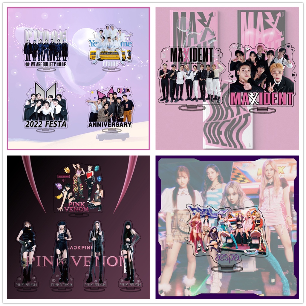 KPOP Stand Plates Display Figure Standee Desk Decoration Transparent ...