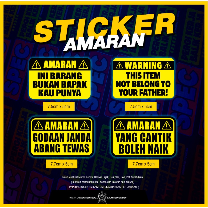 Amaran PRINT STICKER (INI ITEMS NOT THE FATHER I HAVE IT) | Shopee ...