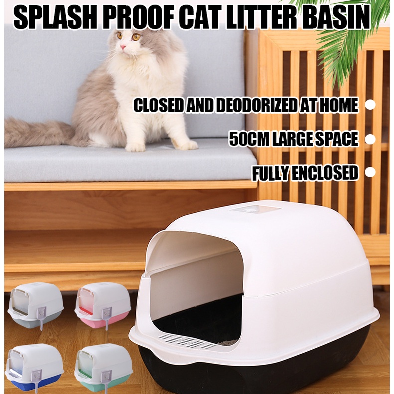 cat litter box with cover litter box for cat Covered House with Scooper ...