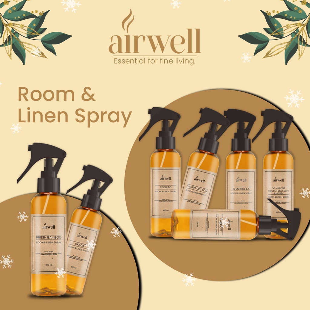 Airwell Gift Set For Room Car Linen Spray (100ml) | Anti-Bacterial ...