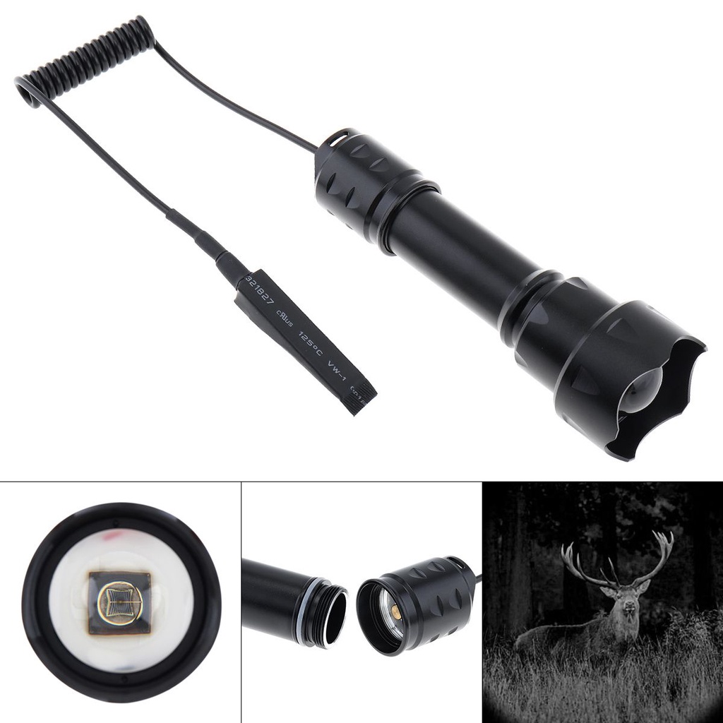 Infrared IR Light 850nm Night Vision Flashlight, 38mm Lens Zoomable LED ...