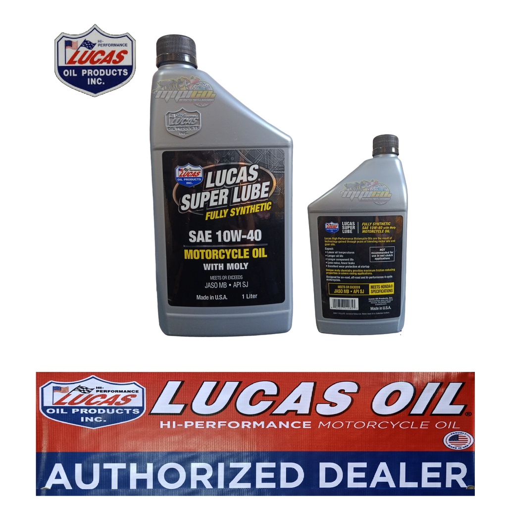 LUCAS SUPER LUBE FULLY SYNTHETIC - SAE 10W-40 with MOLY - MOTORCYCLE ...