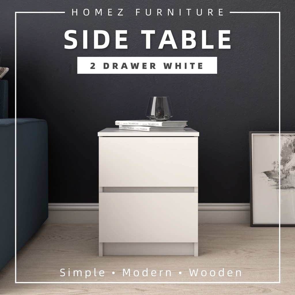 Homez 15mm Thick Wooden Side Table L40xW40xH49.5cm Bedside Tables with ...