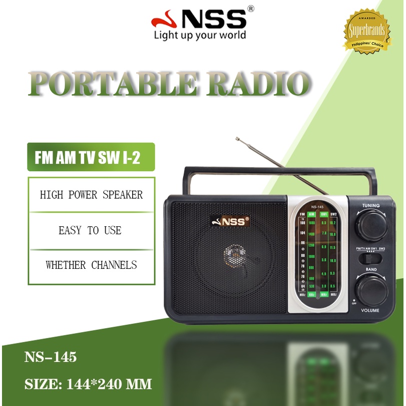 NSS Portable transistor Radio FM AM SW 2 BAND Radio Multimedia Speaker ...