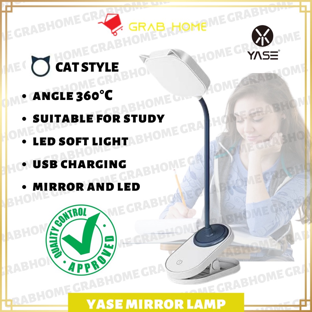 Rechargeable Clip Wireless Table Lamp Study 3 level Brightness Touch ...