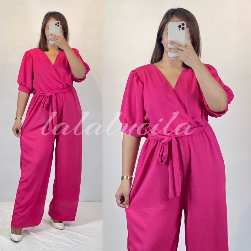 Annalyn (L-2XL) Crepe Jumpsuit (PLUS SIZSE) | Shopee Philippines